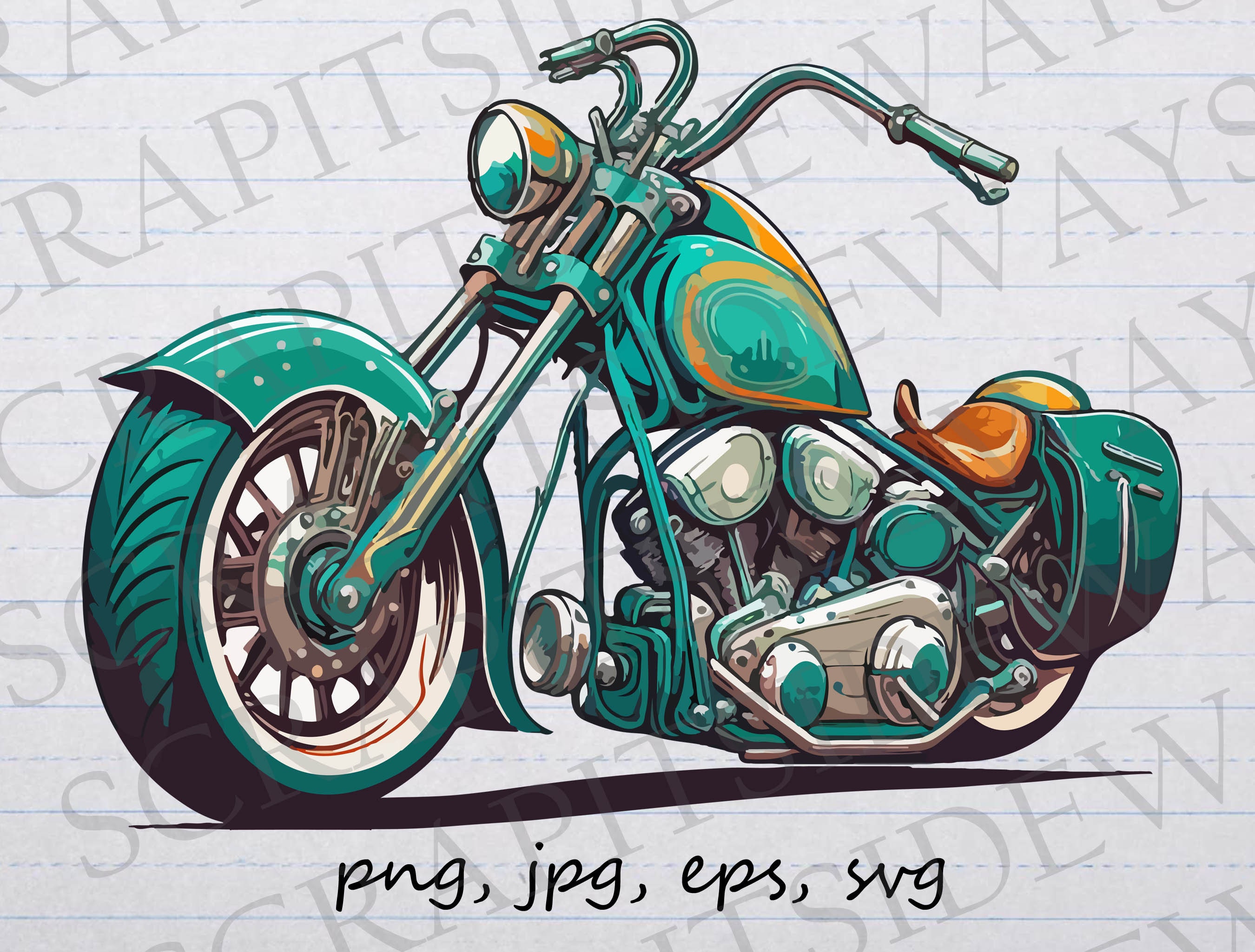 Motorcycle Clipart Vector Graphic Svg Png Jpg Eps Clipart Hog - Etsy Canada
