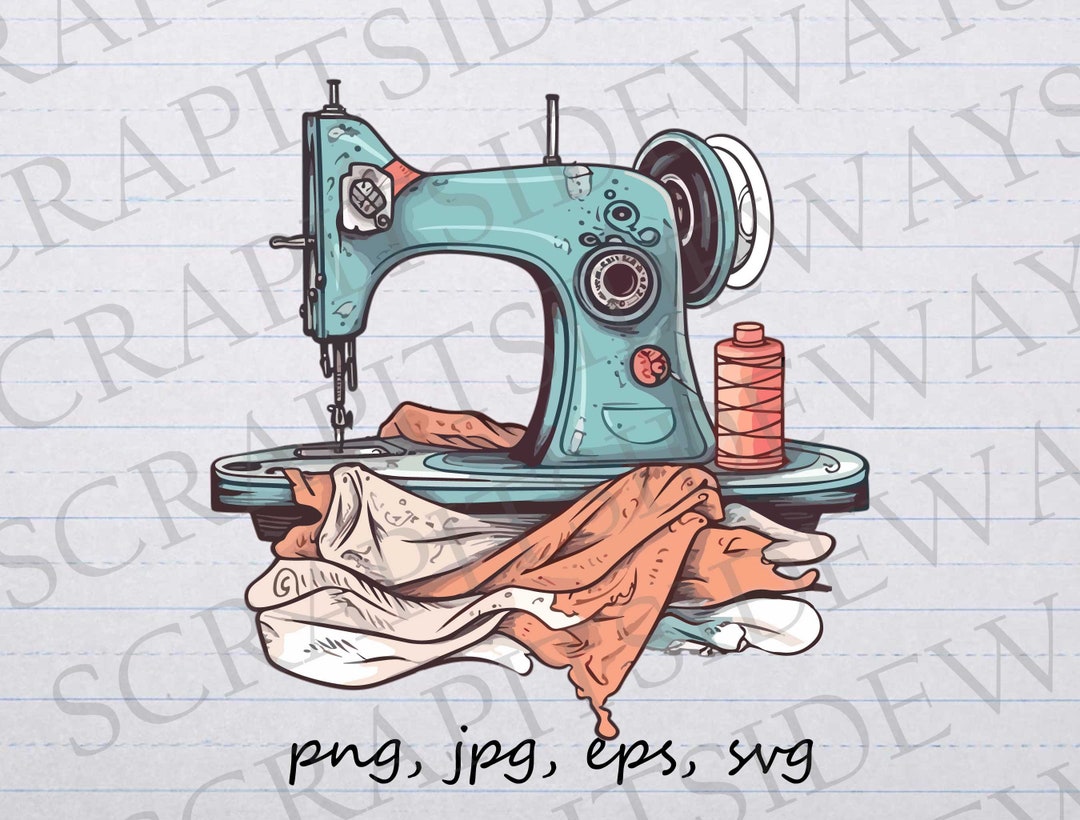 Vintage Sewing Machine Clip Art Vector Graphic Svg Png Jpg Eps Clipart ...
