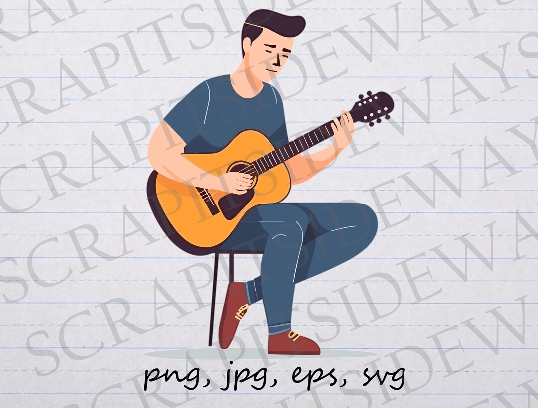 Man Playing Guitar Clip Art Clipart Vector Graphic Svg Png Jpg Eps ...
