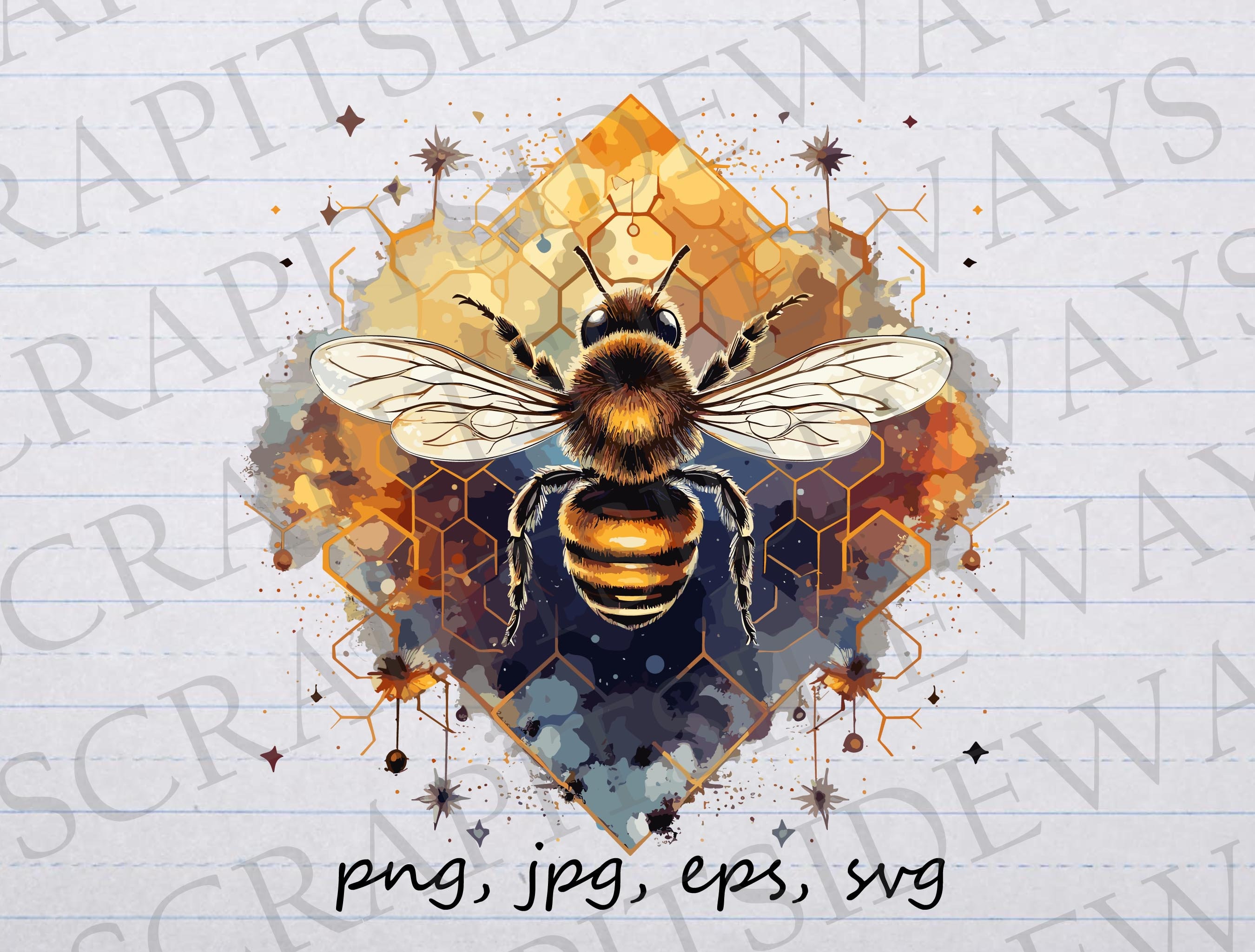Celestial Honey Bee Clipart Vector Graphic Svg Png Jpg Eps - Etsy