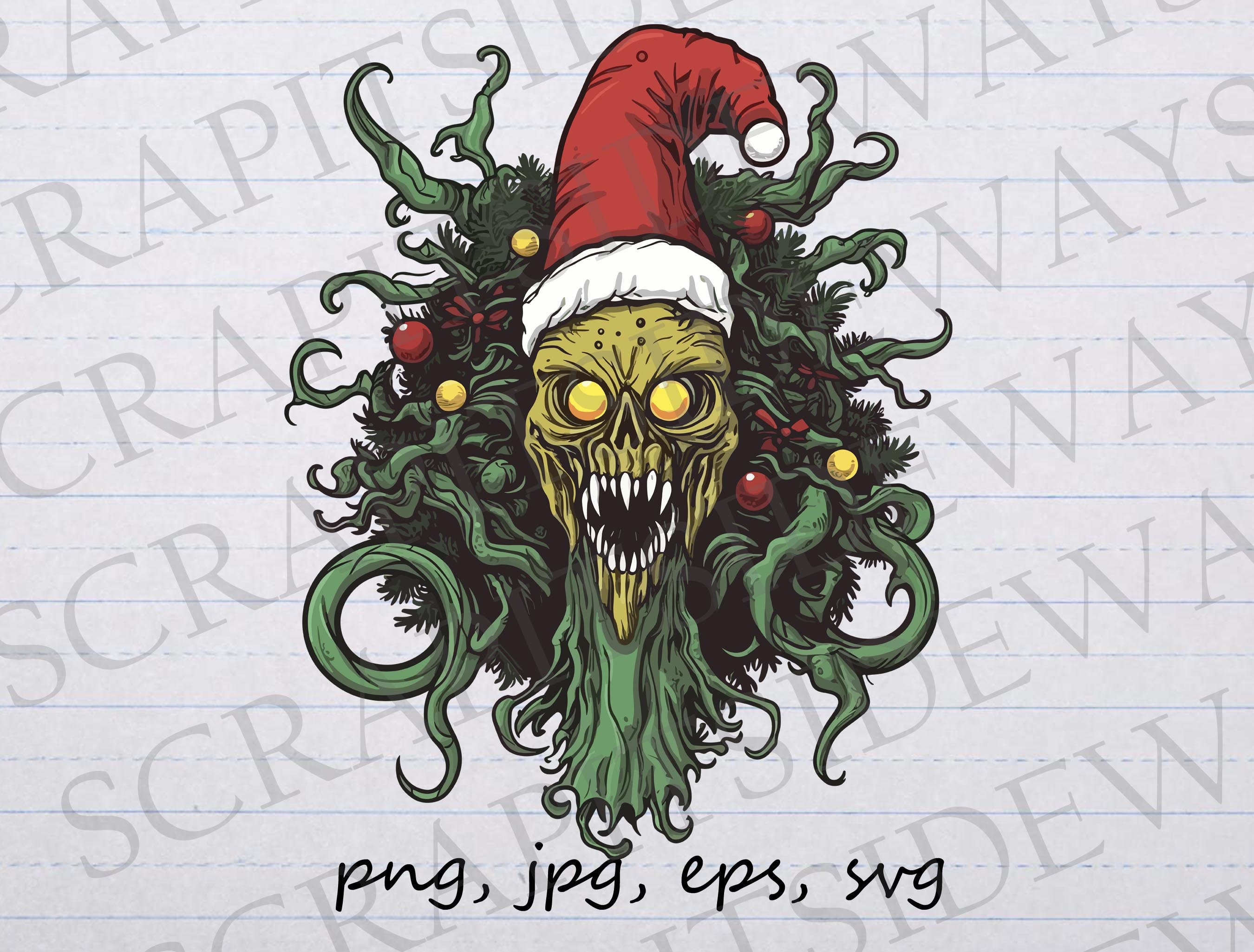Christmas Demogorgon Clipart Vector Graphic Svg Png Jpg Eps T-shirt ...