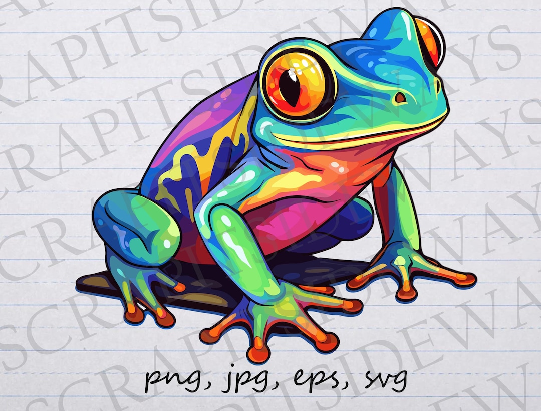 Colorful Tree Frog 2 Clipart Clip Art Vector Graphic Svg Png Jpg Eps ...