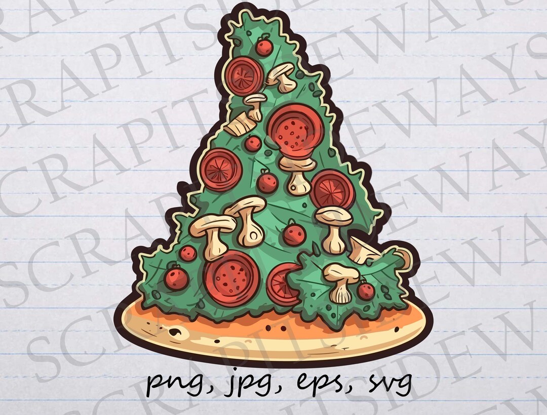 Pizza Christmas Tree Clip Art Clipart Vector Graphic Svg Png Jpg Eps T ...