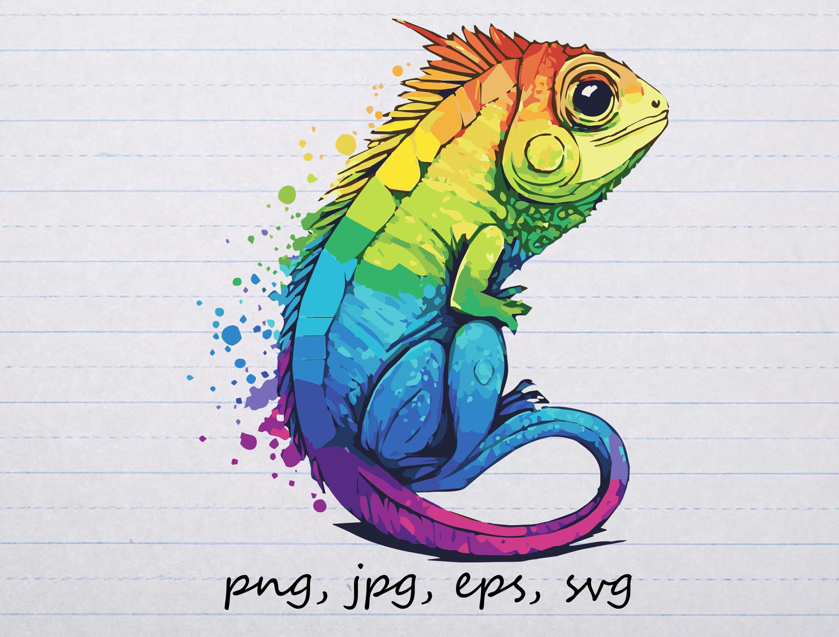 Rainbow Lizard Clip Art