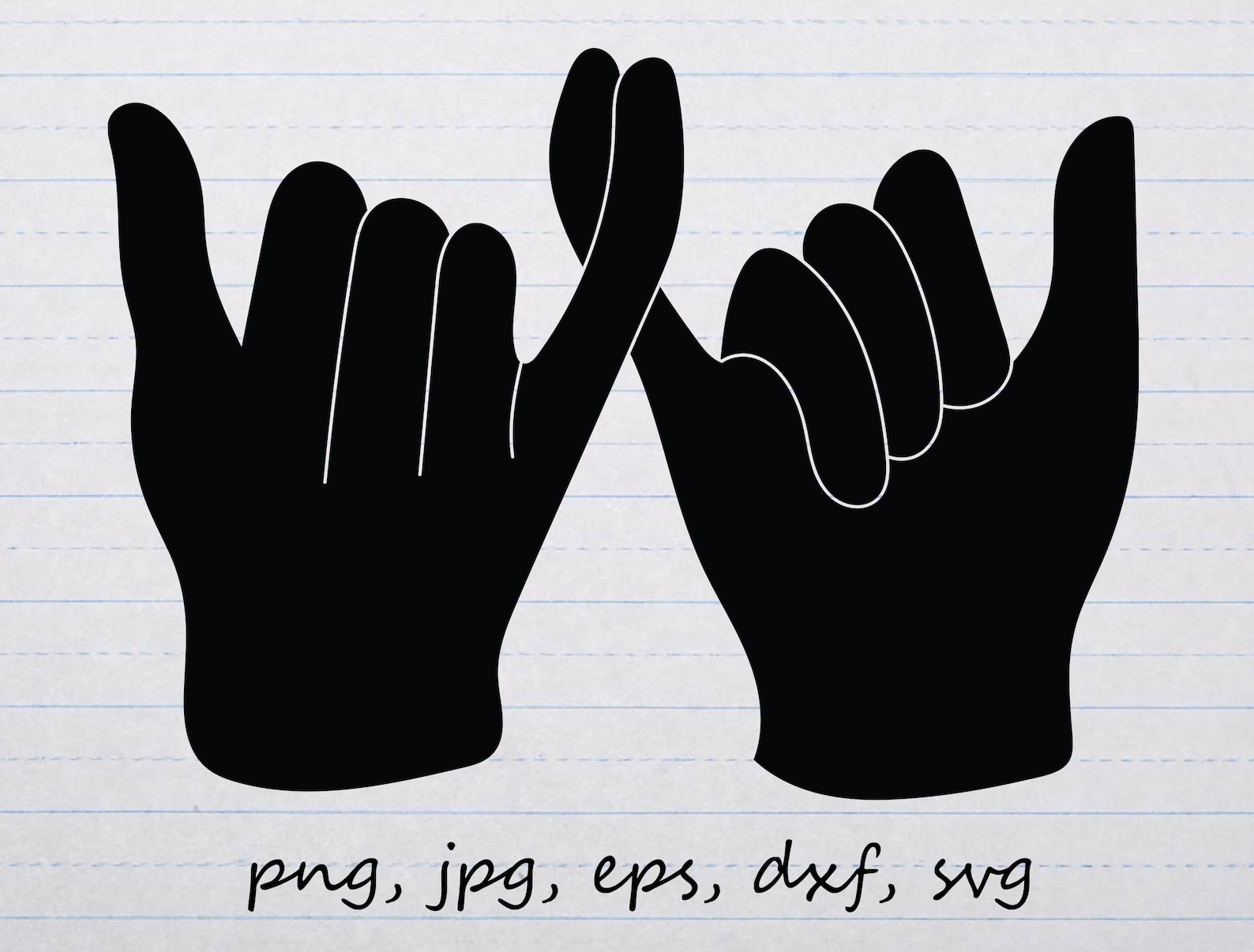 Pinky Promise Pinky Swear Silhouette Clipart Vector Graphic - Etsy