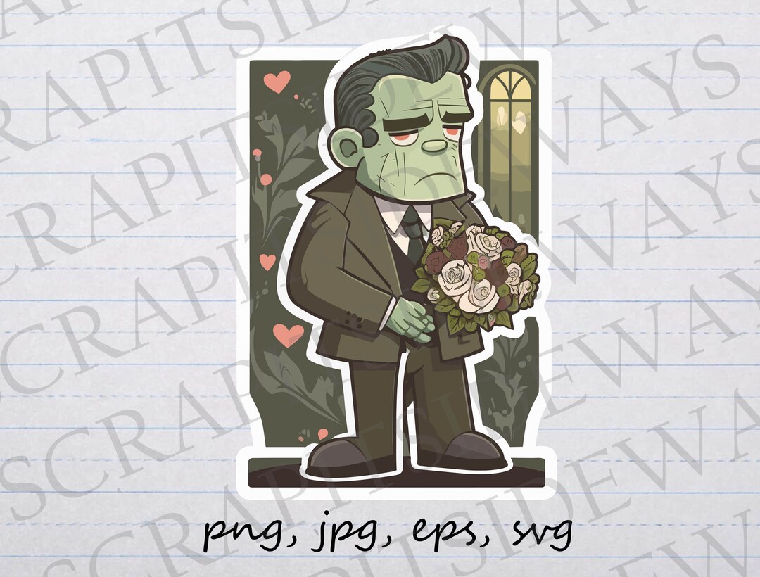 Romantic Frankenstein Clipart Vector Graphic Svg Png Jpg Eps Monster ...