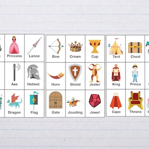 Set of 27 Medieval Flashcards Vocabulary Words Printable Instant ...