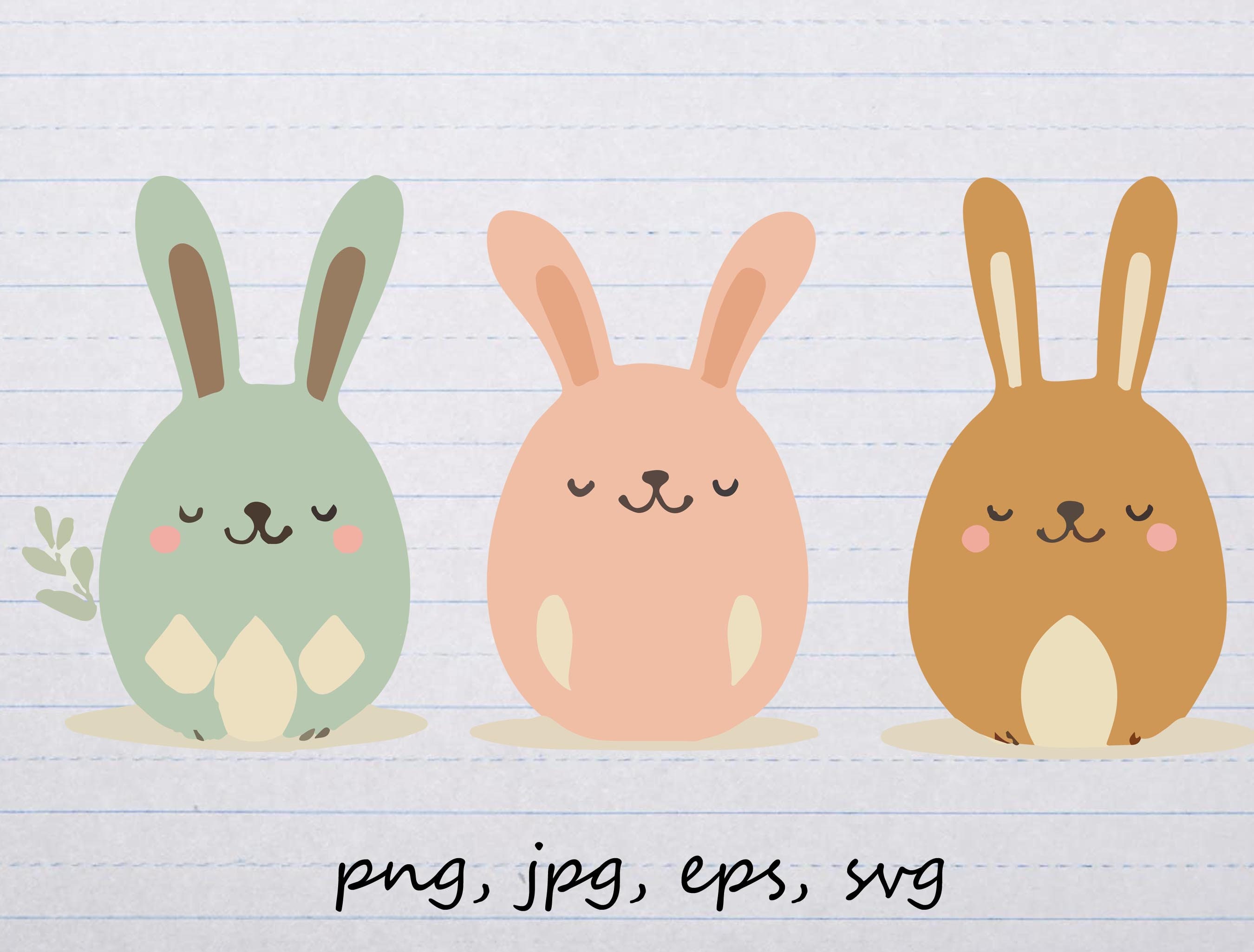 Cute Easter Egg Bunnies Svg Vector Clipart Png Easter Eggs - Etsy