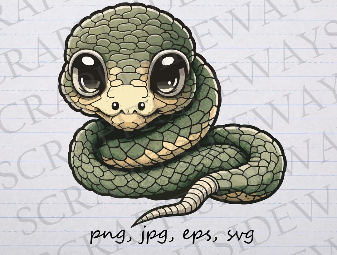 Cute Baby Snake Clipart Vector Graphic Svg Png Jpg Eps T-shirt Design ...