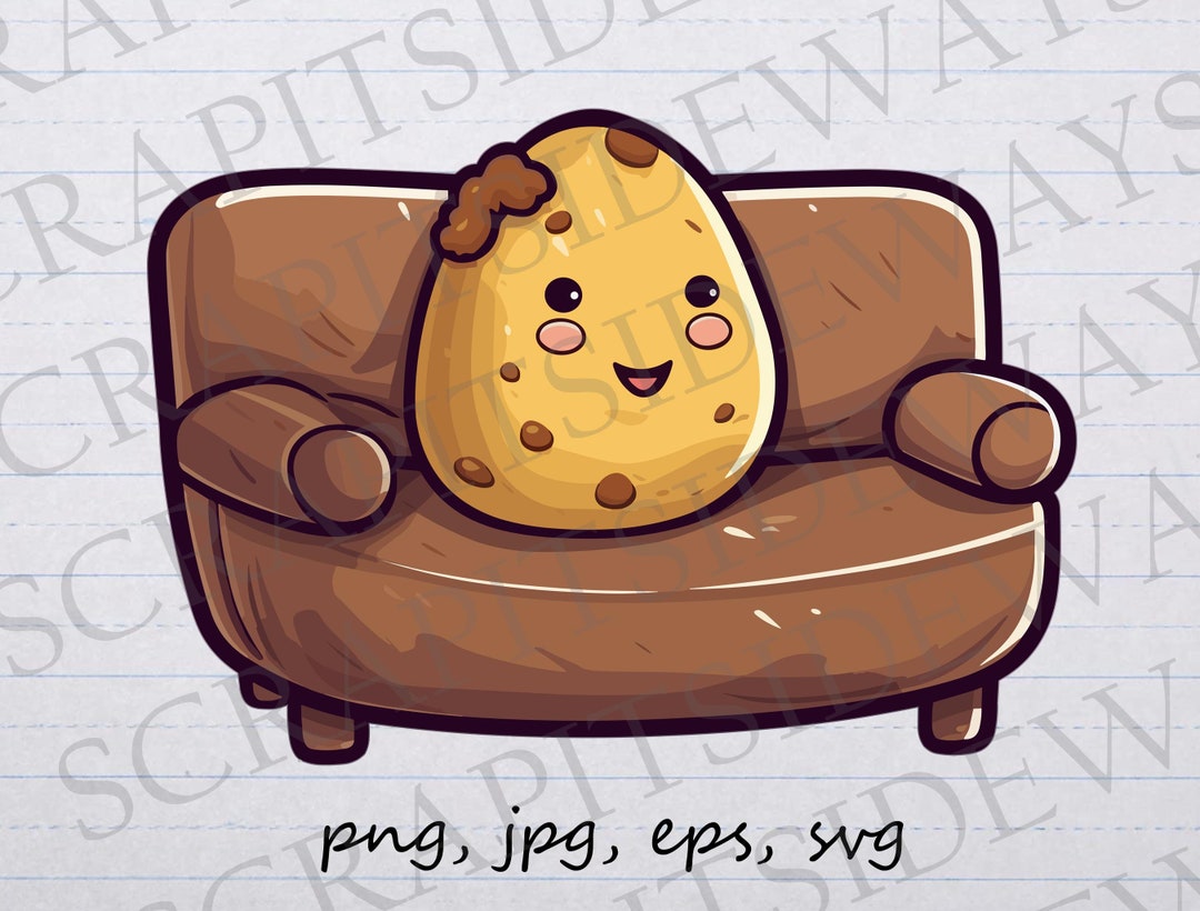 Couch Potato Clipart Vector Graphic Svg Png Jpg Eps Funny Food Funny ...