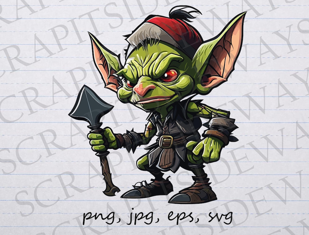 Fantasy Goblin Clipart Vector Graphic Svg Png Jpg Eps Creature D and D ...