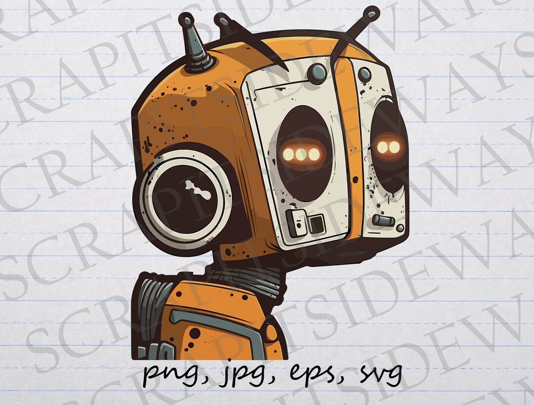 Cute Robot Clipart Vector Graphic Svg Png Jpg Eps Side Profile Robot ...