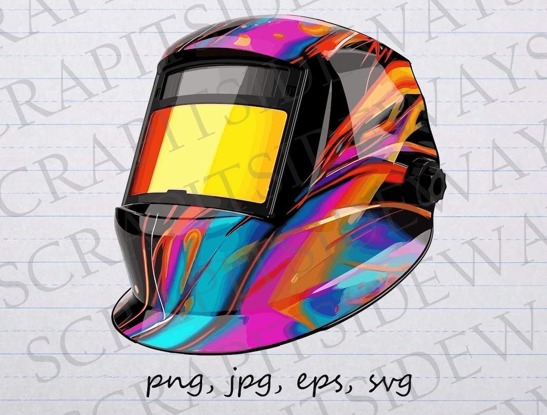 Colorful Welding Helmet Clipart Vector Graphic Svg Png Jpg Eps Welder ...