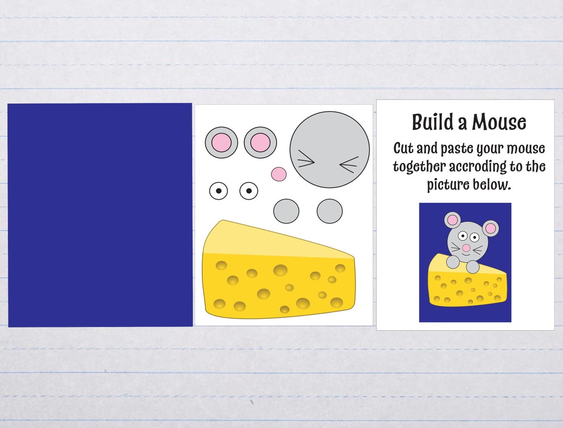 Build a Mouse Kids Printable Craft Instant Download (Download Now) - Etsy