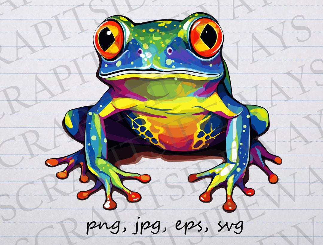 Colorful Tree Frog Clipart Clip Art Vector Graphic Svg Png Jpg Eps Cute ...
