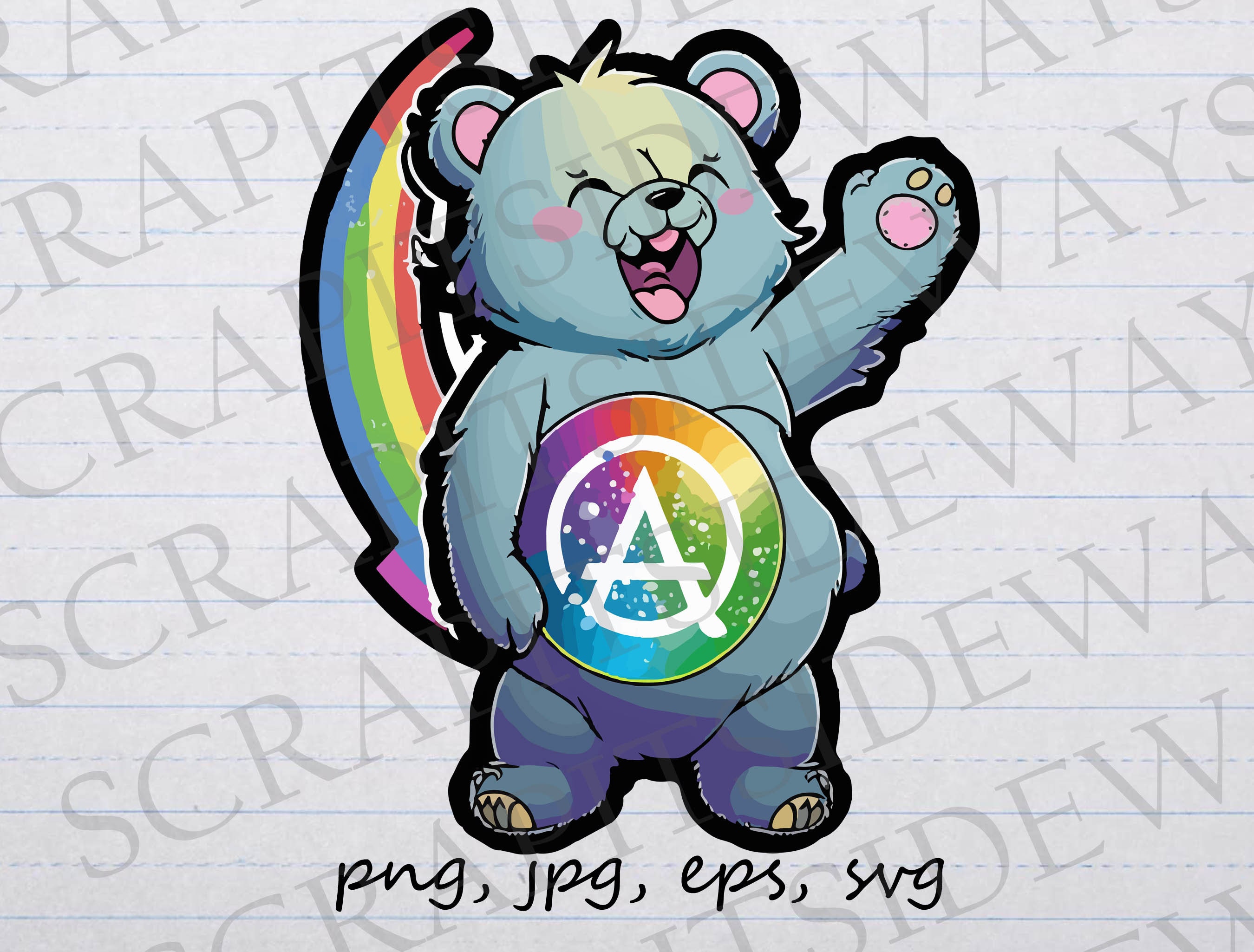 Anarchy Bear Clipart Vector Graphic Svg Png Jpg Eps Cute Anarchist Cute ...