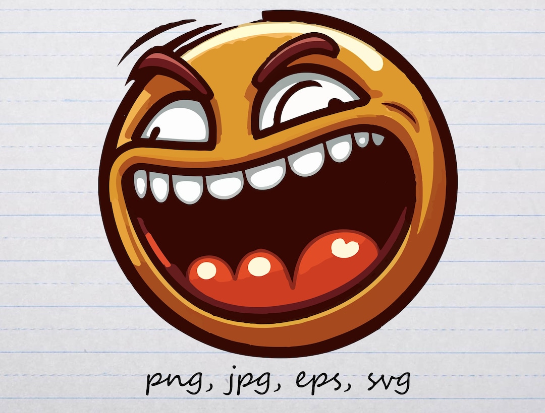 Laughing Maniac Emoji Clipart Vector Graphic Svg Png Jpg Eps Evil Emoji ...