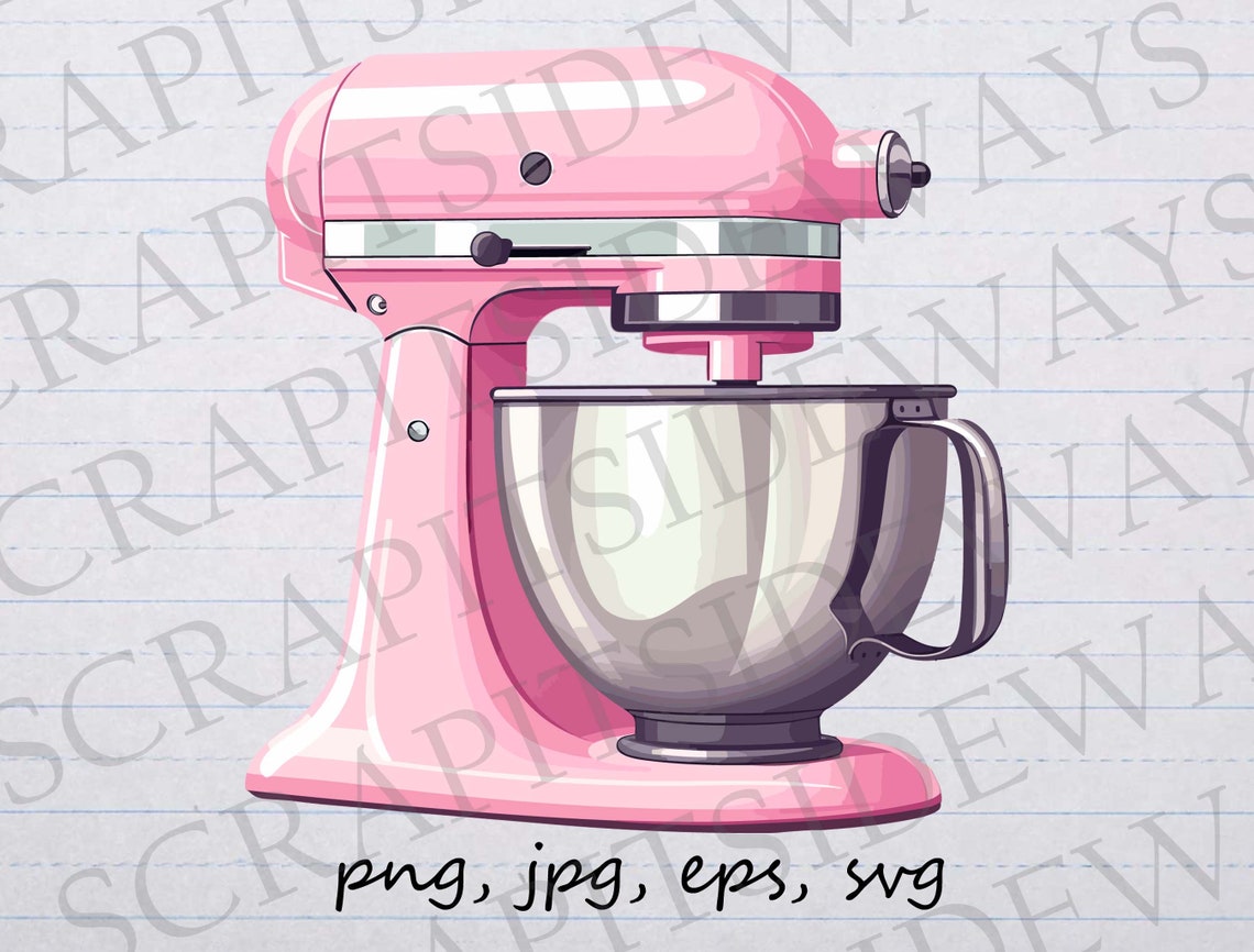 Pink Stand Mixer Clip Art Clipart Vector Graphic Svg Png Jpg Eps ...