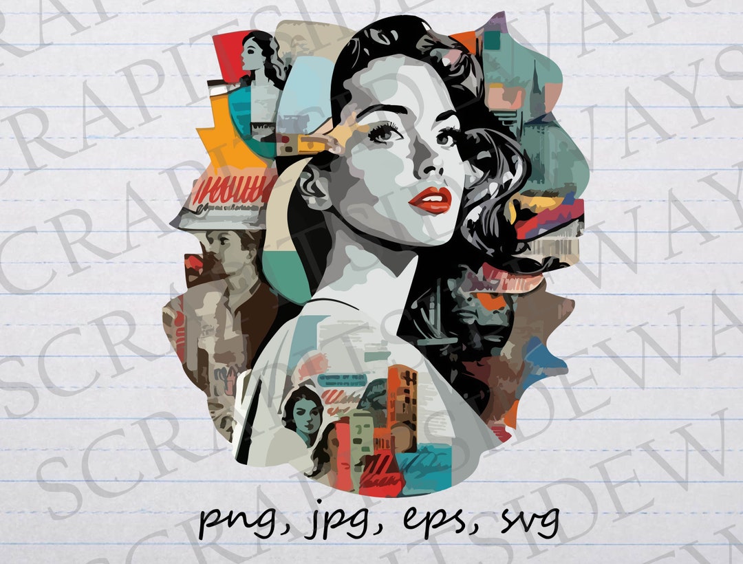 Woman Collage Clipart Vector Graphic Svg Png Jpg Eps Paper Clippings ...