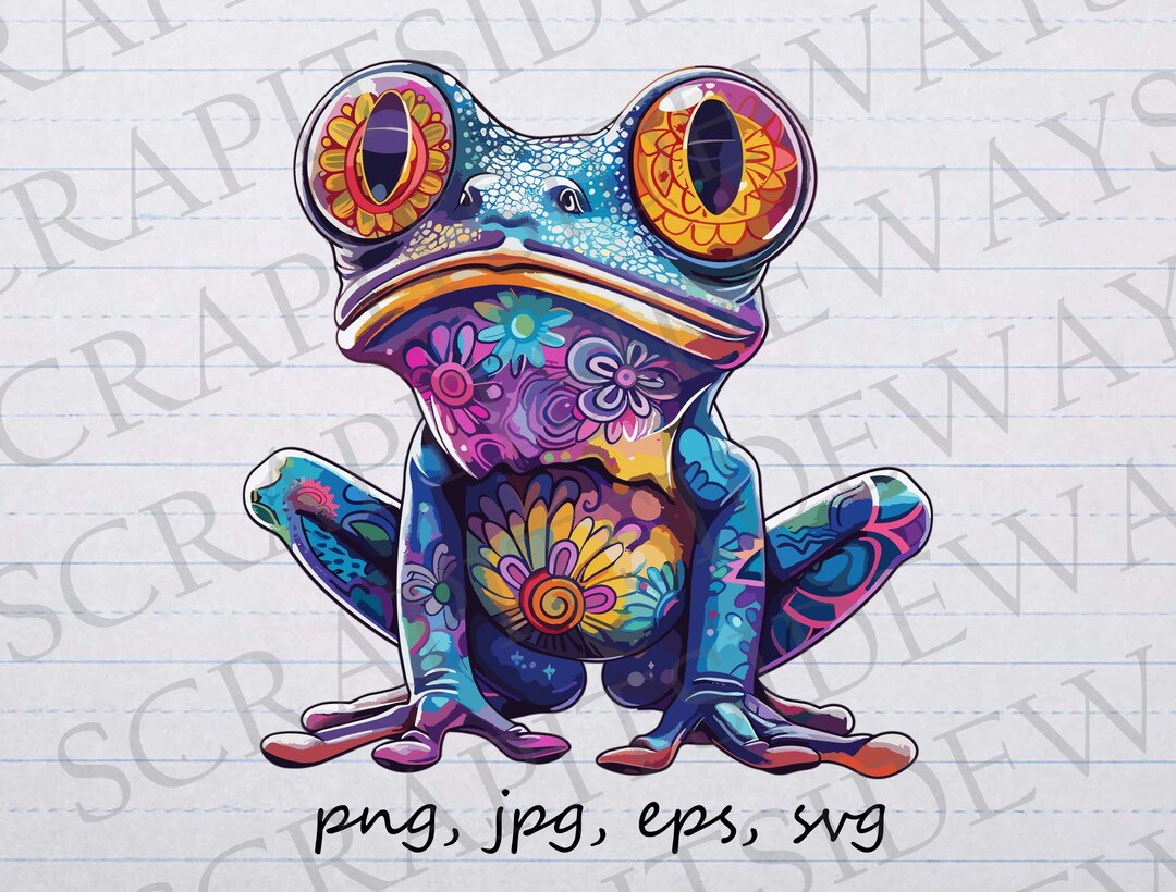Psychedelic Tree Frog Clipart Clip Art Vector Graphic Svg Png Jpg Eps ...