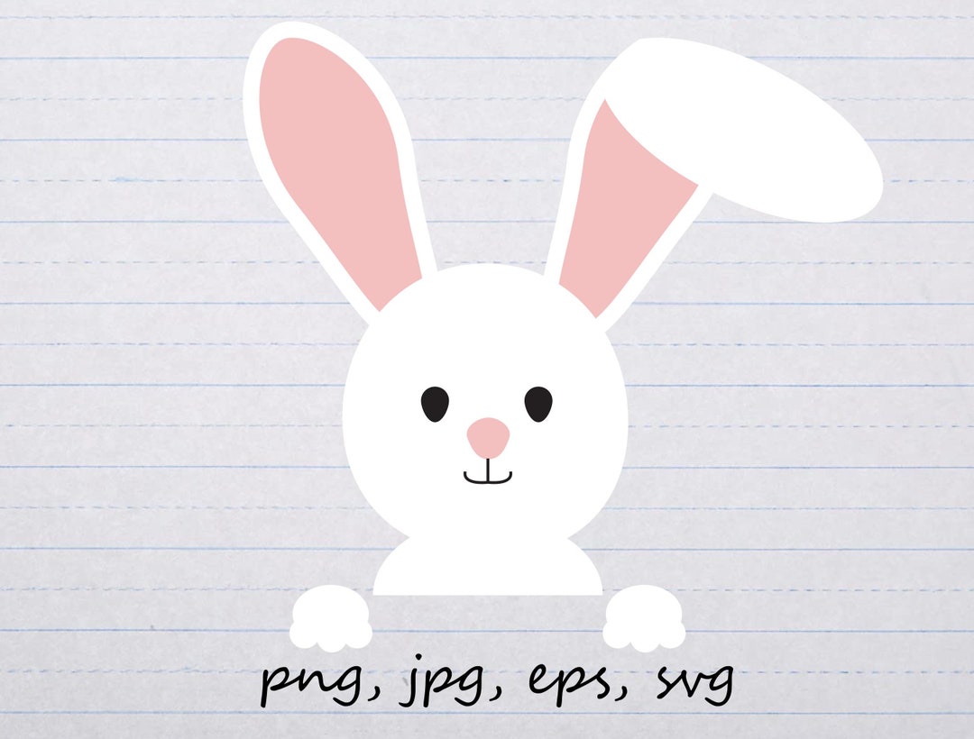 Bunny Peeking Page Topper Easter Bunny Clipart Vector Graphic Svg Png ...