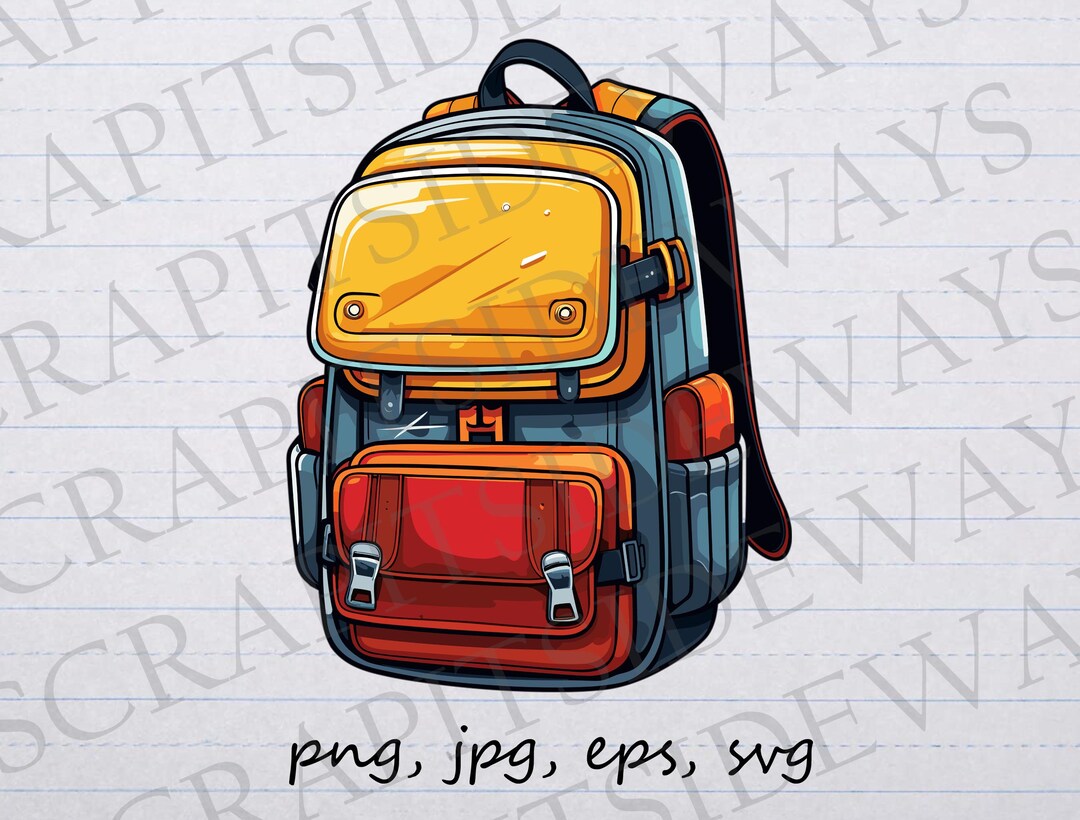 Backpack Clipart Vector Graphic Svg Png Jpg Eps Back to School Knapsack ...