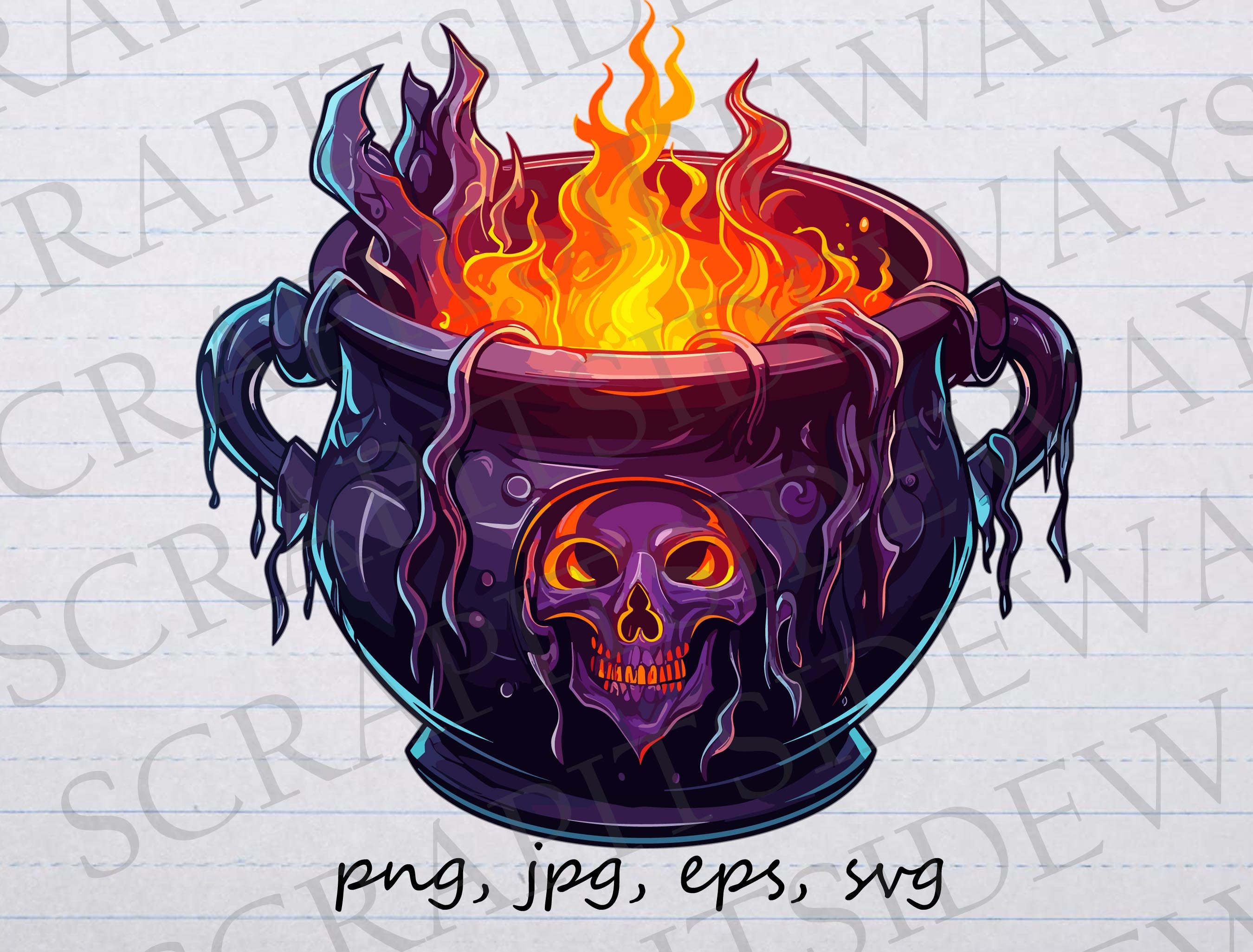 Witches Cauldron Clipart Clip Art Vector Graphic Svg Png Jpg - Etsy