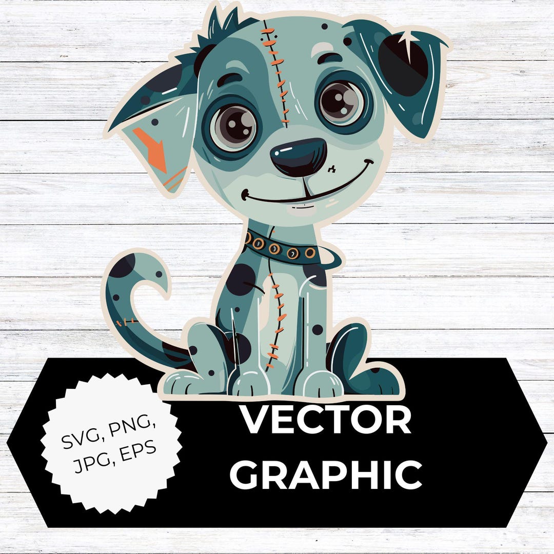 Cute Frankenstein Dog Clipart | Adorable Monster Puppy SVG PNG Eps Jpg ...
