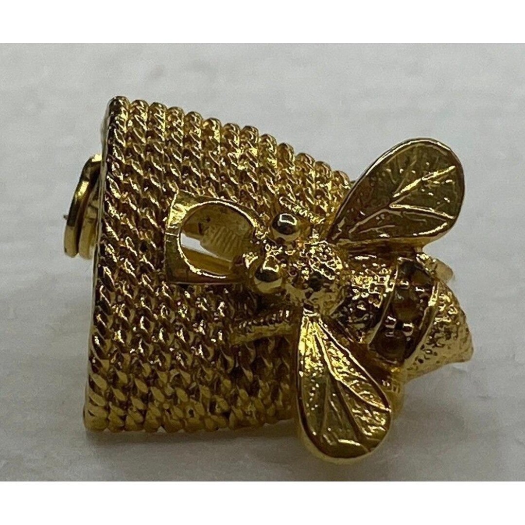 Gold Tone Beehive Bee Pin Brooch Jewelry Unique Design - Etsy
