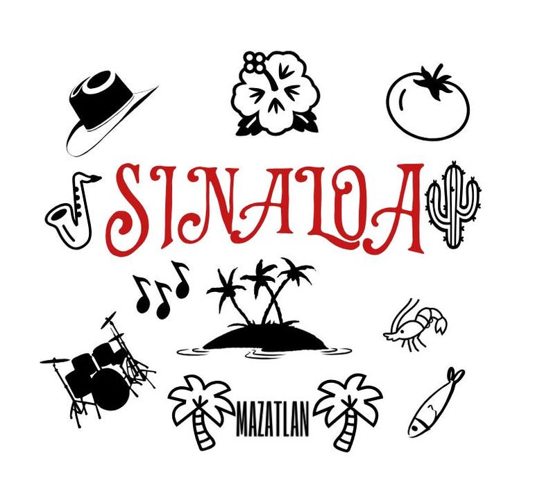 Sinaloa, Mexico PNG File, Cultural Icons Clipart Design - Etsy