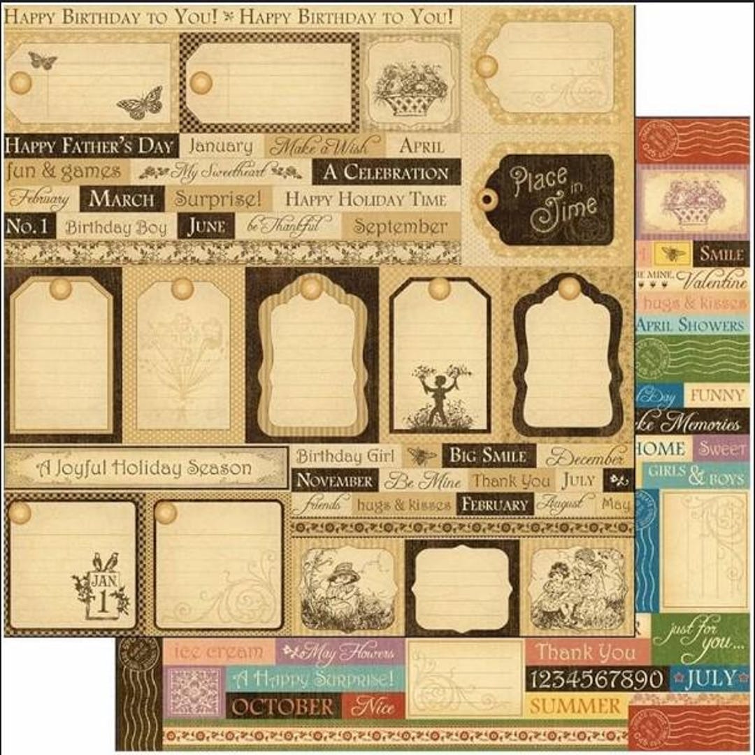 Graphics 45 "place in Time" Collection Sentiments Bundle - Etsy