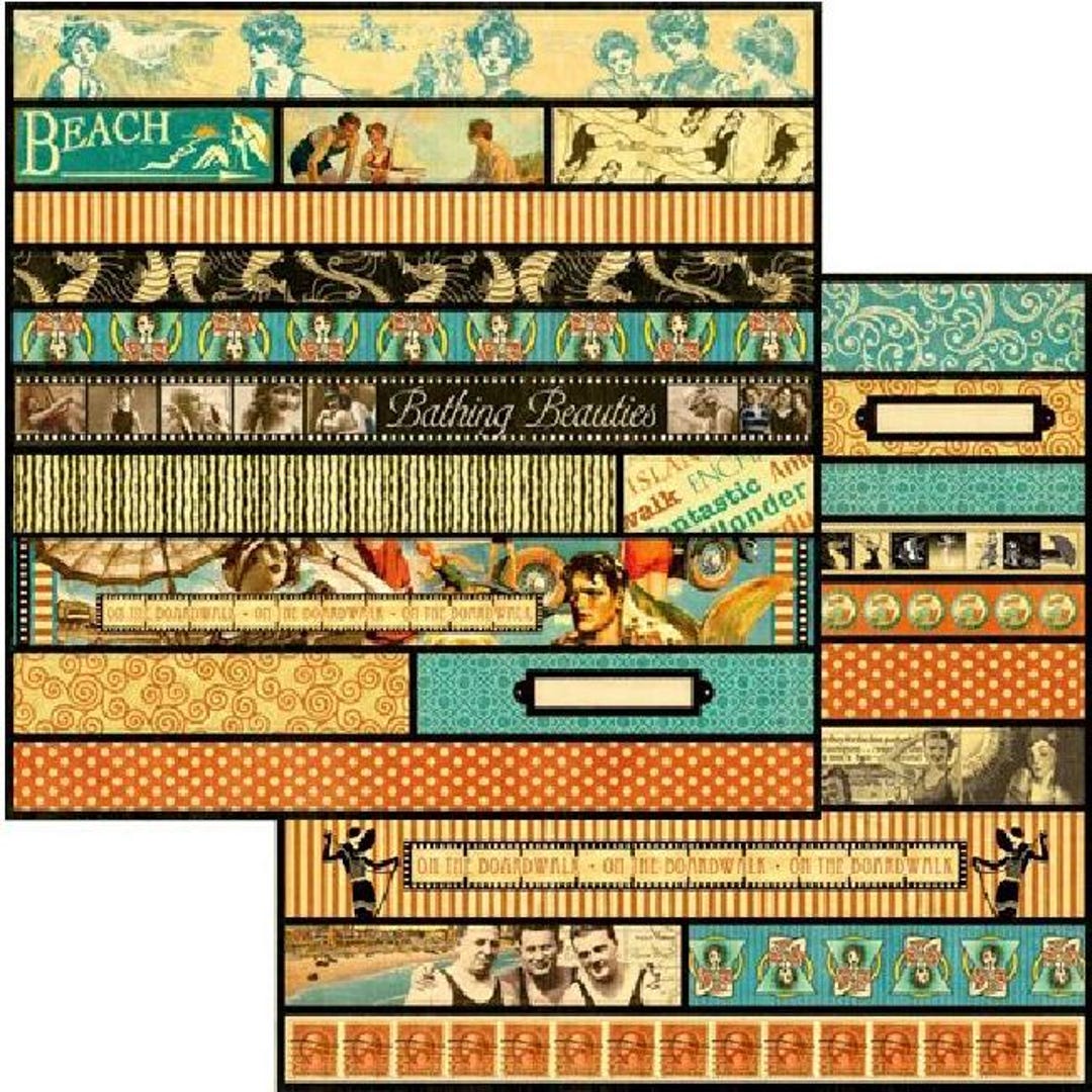 Graphics 45 "on the Boardwalk" Collection Tags & Borders Bundle - Etsy