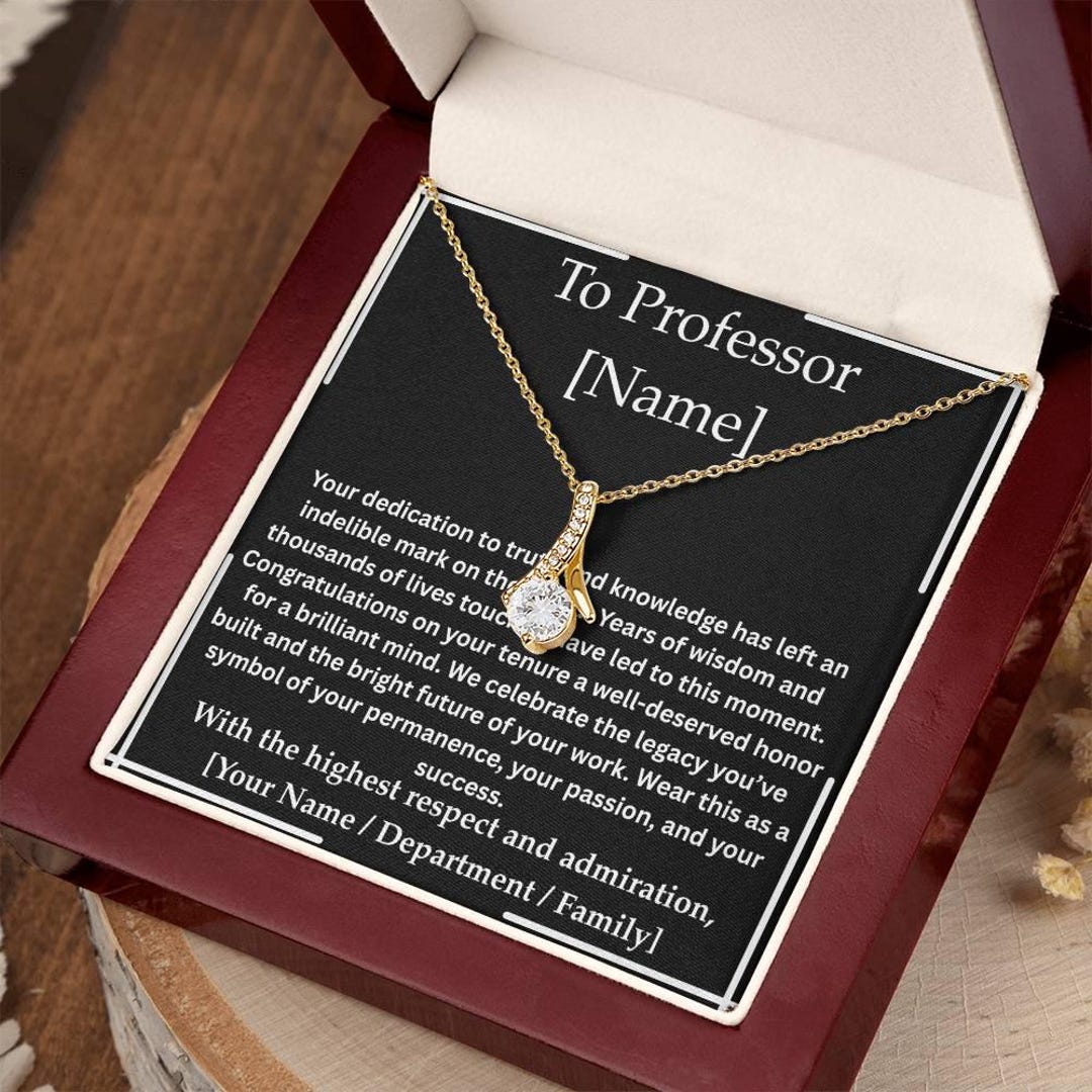 Tenured Professor Celebration Necklace Academic Achievement Jewelry ...