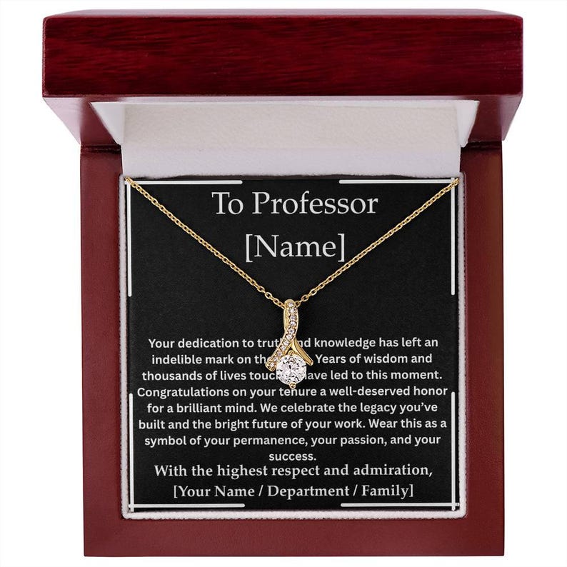 Tenured Professor Celebration Necklace Academic Achievement Jewelry ...