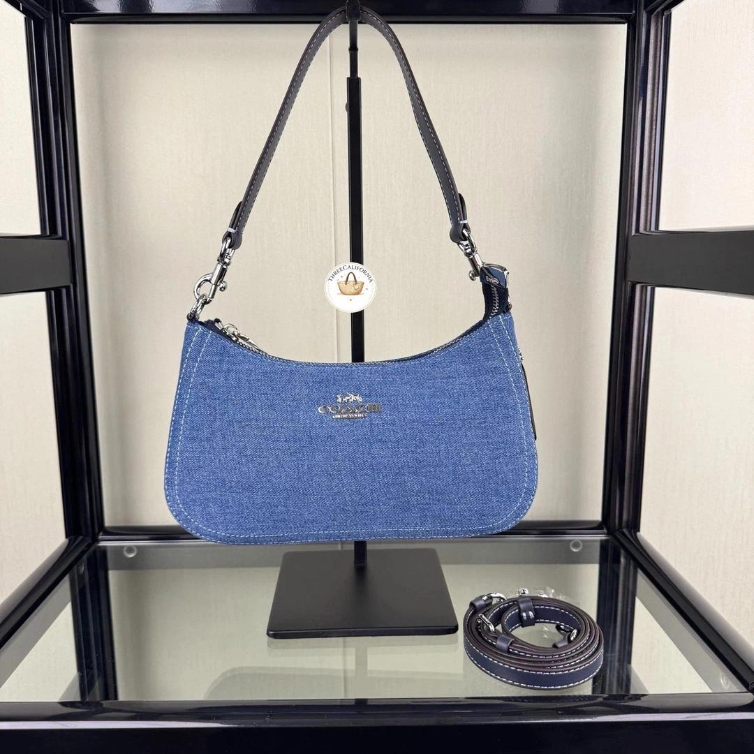 Coach Blue Denim Shoulder Bag | Vintage Signature Canvas Handbag | Gift ...