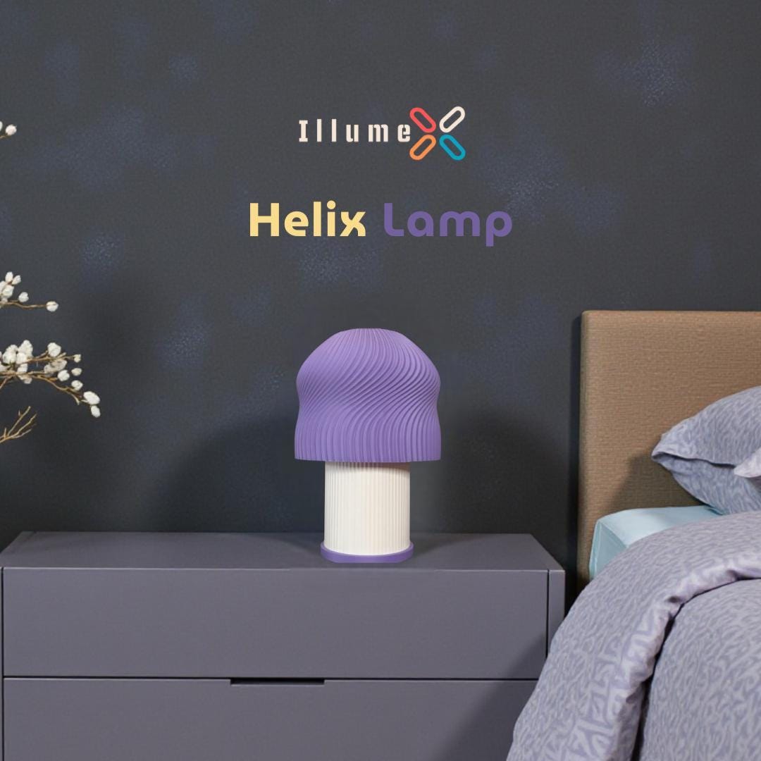Helix LED Table Lamp | Modern Geometric Design, Made in USA - Etsy