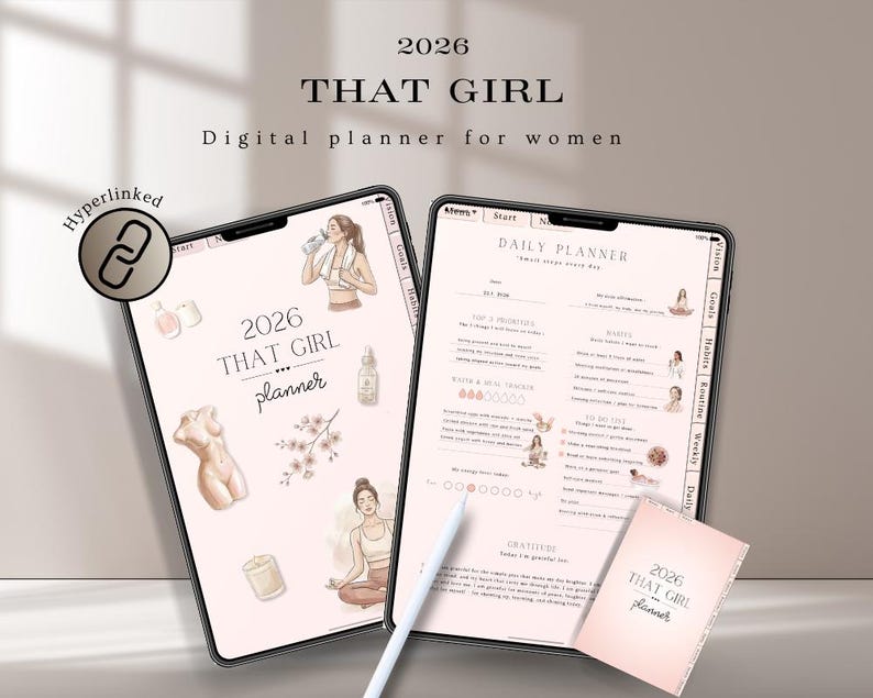 2026 THAT GIRL Digital Planner, Daily, Weekly, Monthly, Hyperlinked ...