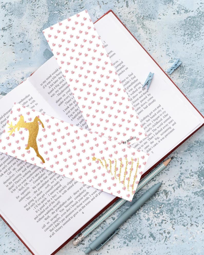 Printable Christmas Bookmark Set, New Year New Chapter, Holiday Digital ...