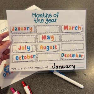 Months of the Year, Printable Activity, Learning Months and Days Order ...