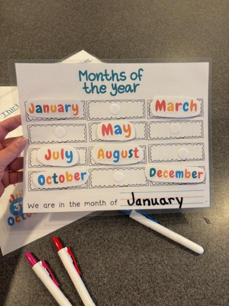 Months of the Year, Printable Activity, Learning Months and Days Order ...