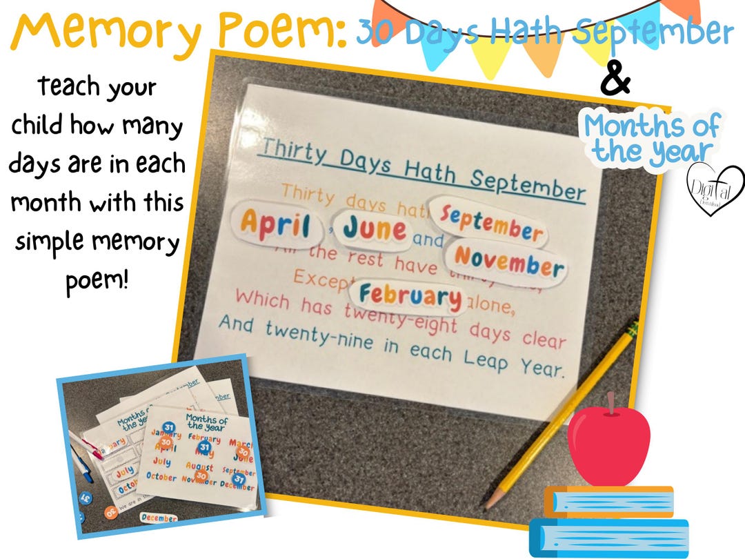 Months of the Year, Printable Activity, Learning Months and Days Order ...