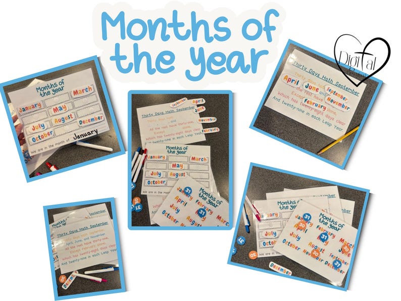 Months of the Year, Printable Activity, Learning Months and Days Order ...