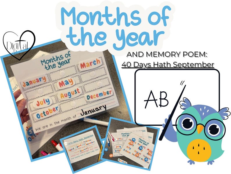 Months of the Year, Printable Activity, Learning Months and Days Order ...