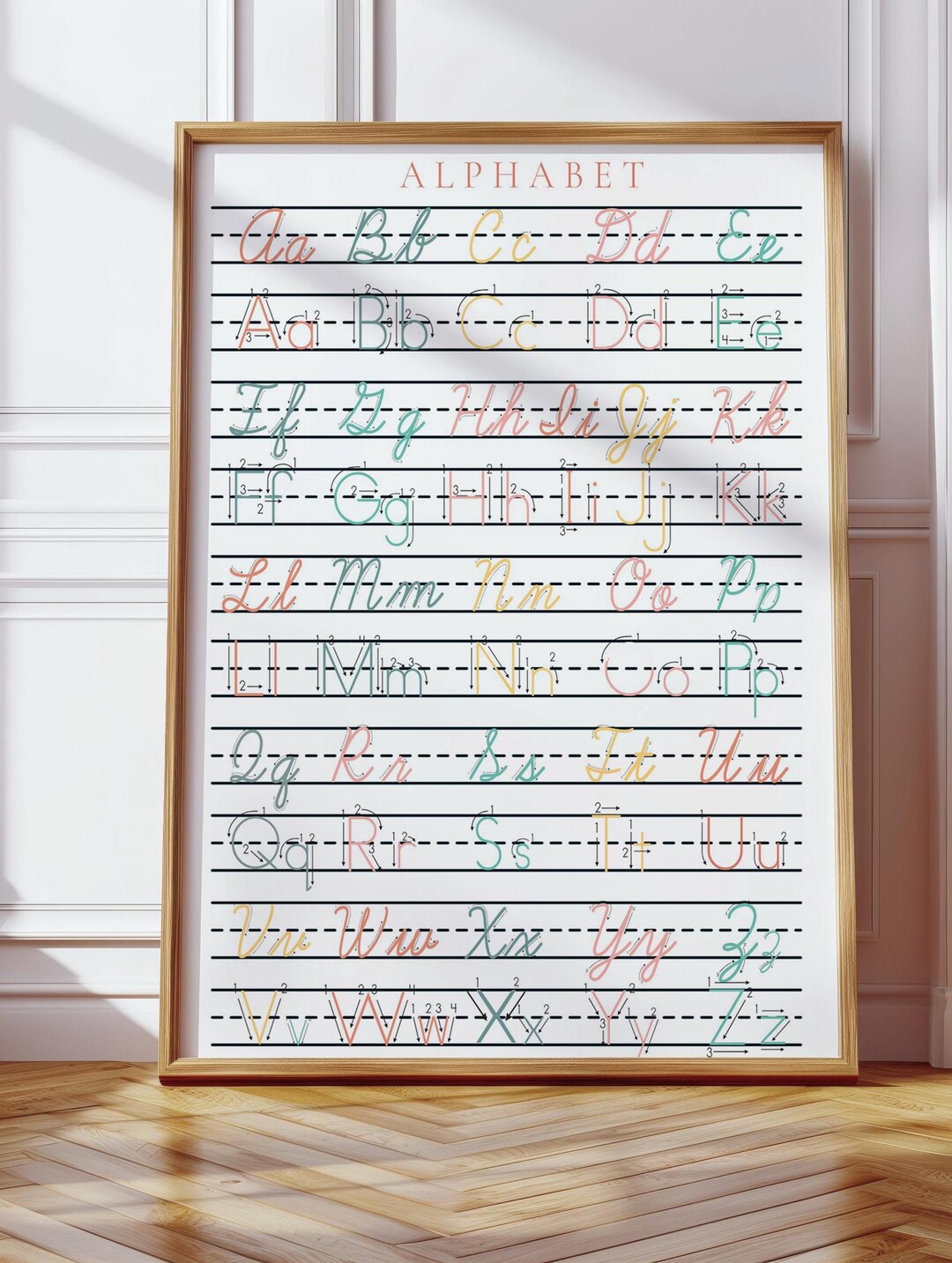Cursive & Manuscript Print Handwriting Chart | Minimalist Printable ...