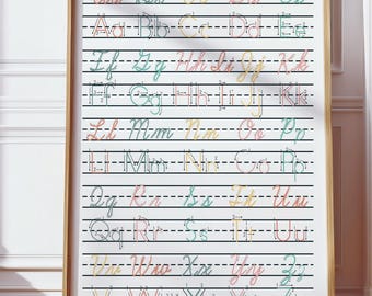 Cursive Writing Chart Poster (unframed) / Cursive Alphabet Poster ...