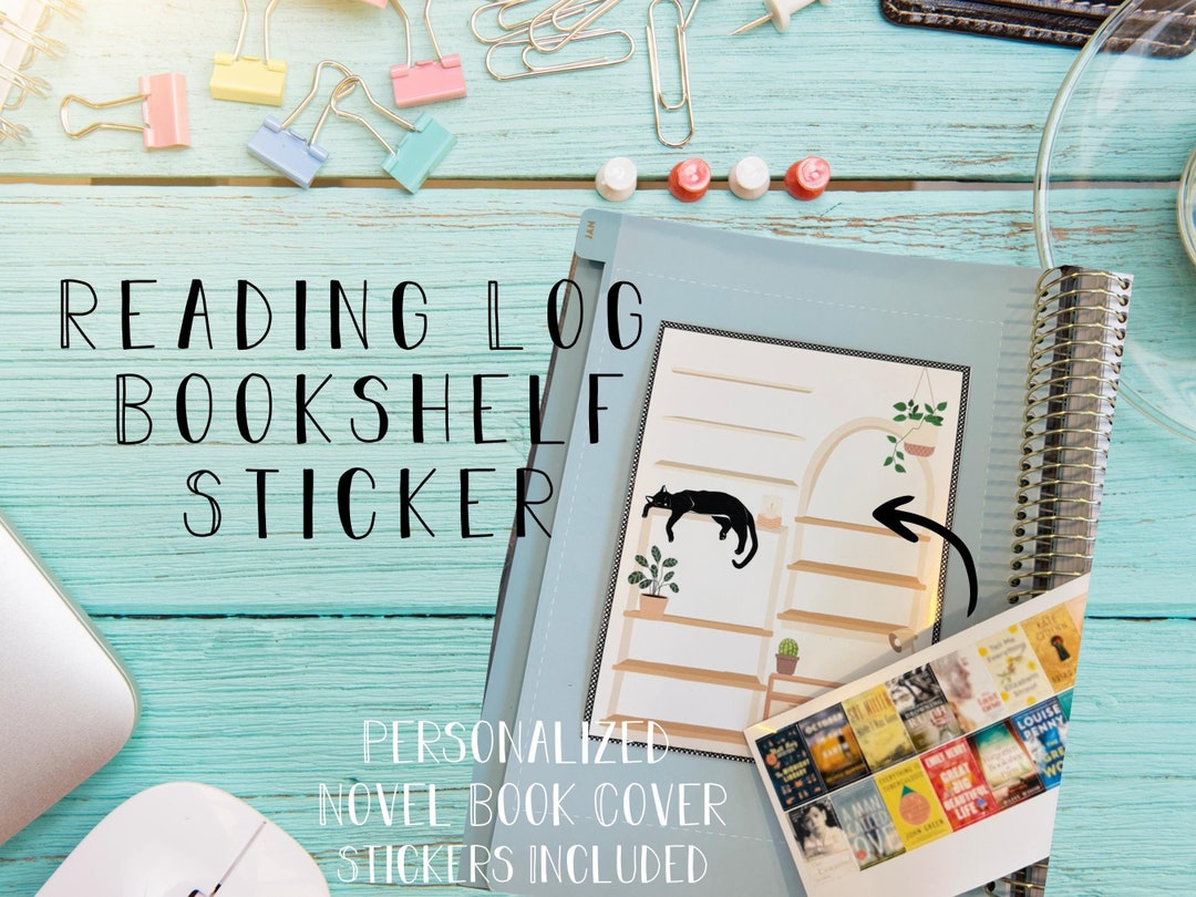 CUSTOM Bookshelf With Plants Reading Log With STICKERS, Reading Tracker ...