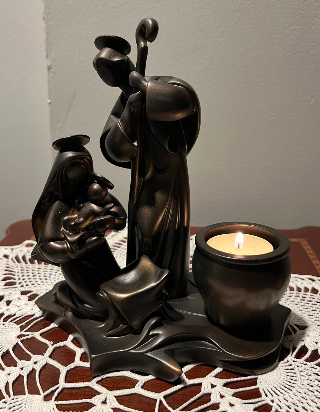 Partylite “holy Night” Bronze Nativity With Mary Joseph Jesus - Etsy