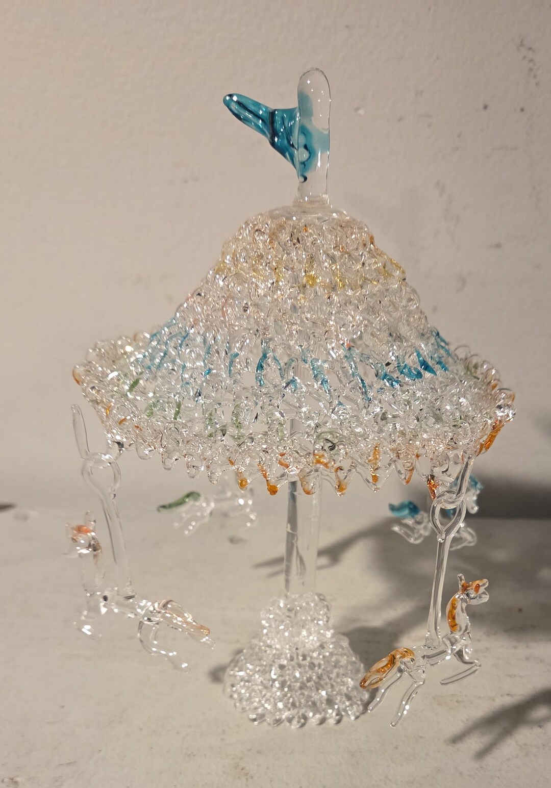 Vintage Spun Blown Glass Carnival Fair Carousel Horses Hanging - Etsy
