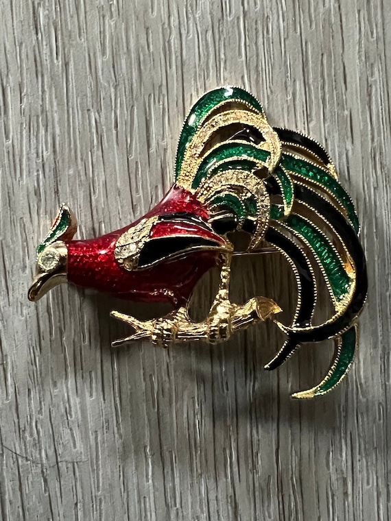 Rooster enamel pin old - Gem