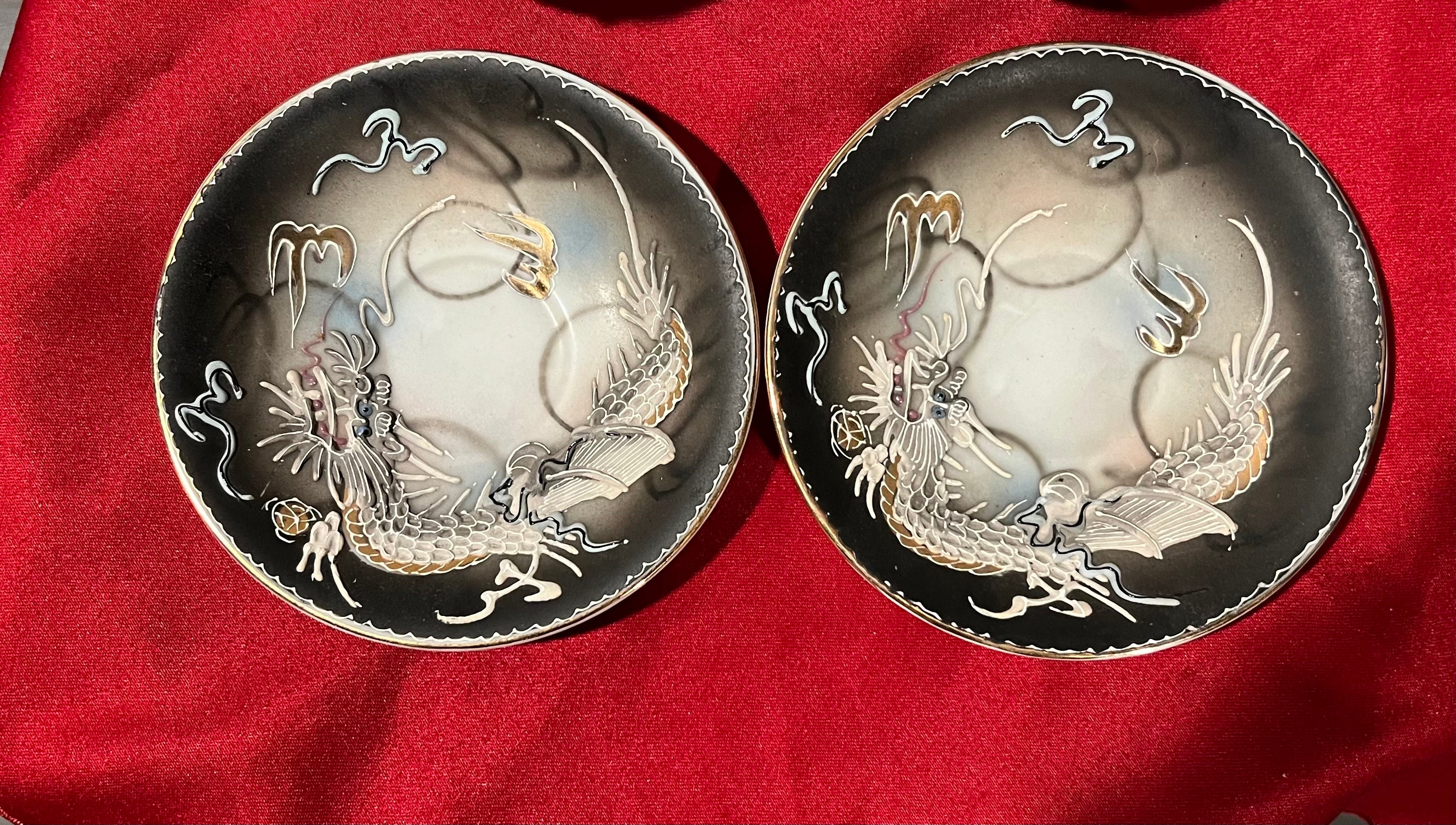 Dragonware Moriage Teacup and Saucer Raised Dragon, Hand-painted ...
